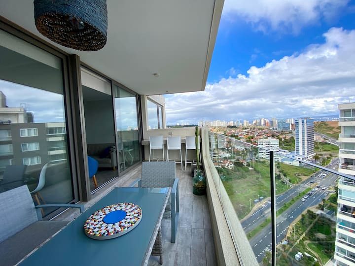 Depto. Mariposa Con Piscina En Costa De Montemar - Chili