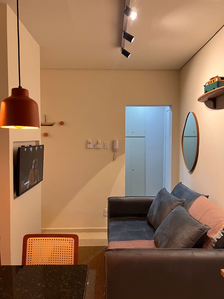 Studio Ii 150m Da Praia, Silêncio, Enxoval - 산투스