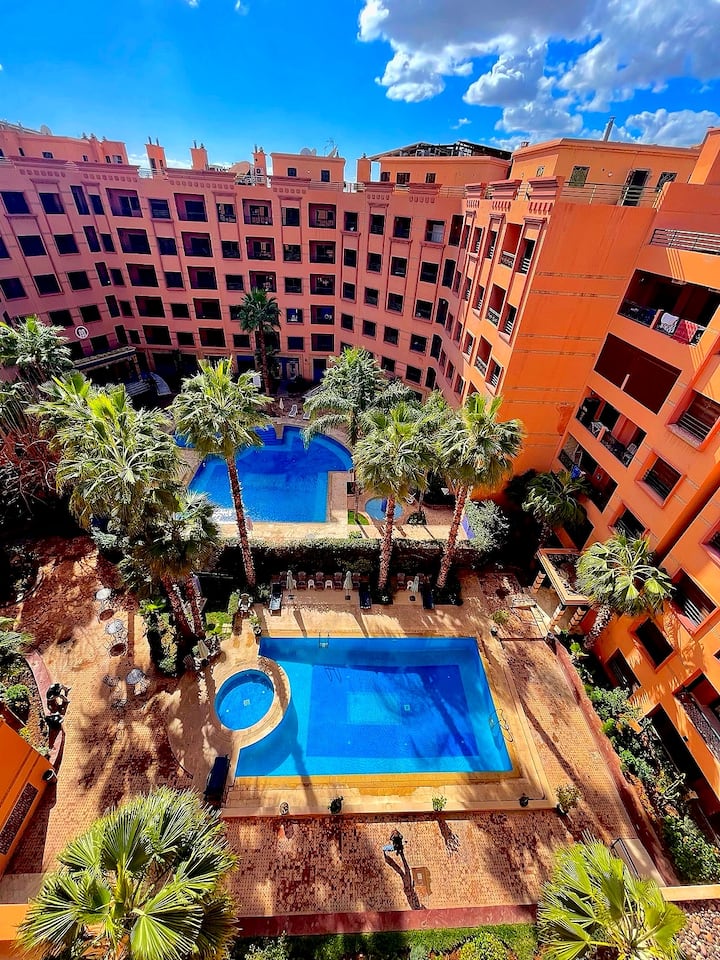 Appartement Luxe F3 • Piscine • Quartier Hivernage - Marrakesh