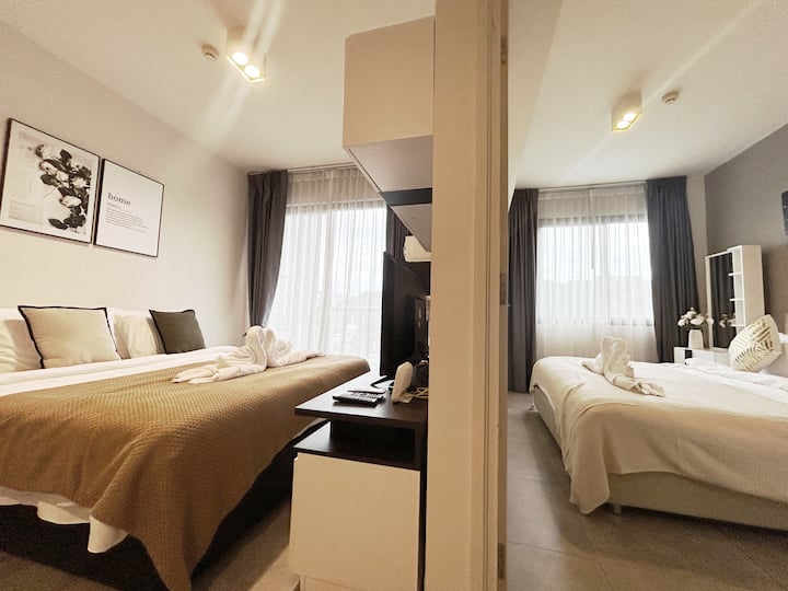 Unixx-03（4p）拥有2张大床，大泳池，市中心，500米可达walking Street - Jomtien