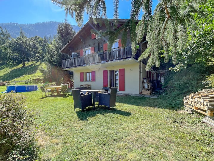Wohlfühl-chalet Mit Großem Garten & Panoramablick - Vercorin