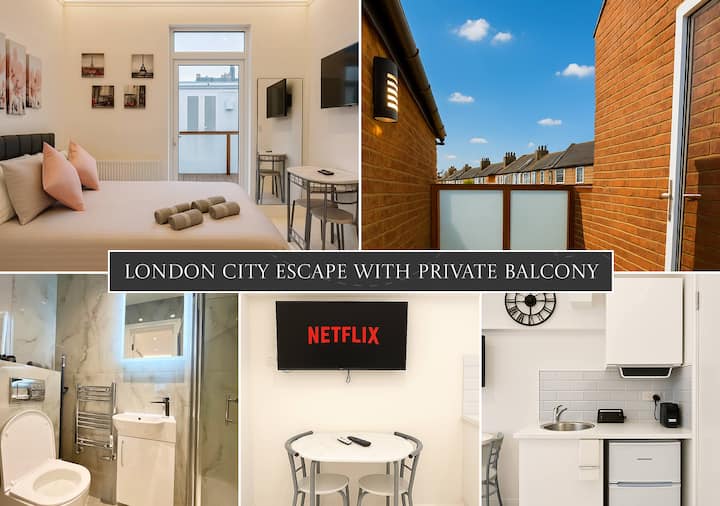 Cozy Oval Studio In London | Balcony | Near Tube - London Bridge Station