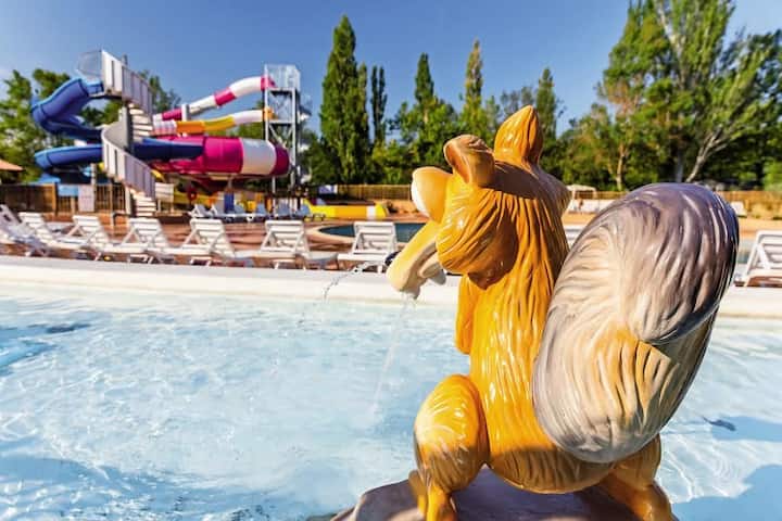 Mobilhome Familial - Piscine, Toboggans & Lac - Lourmarin