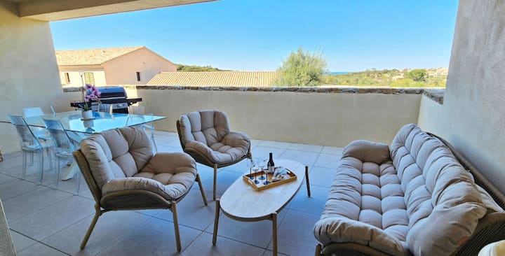 T3 Neuf - Grande Terrasse Et Piscine Chauffée - Belgodère