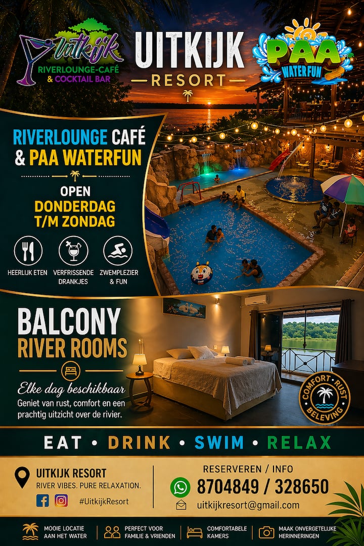 Uitkijk Resort
Balcony River Rooms & Pool - Suriname