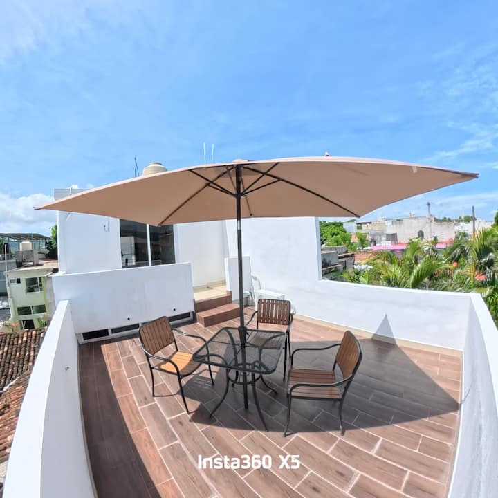 Milos - Depto. Centrico +Terraza + Wifi - Chiapas