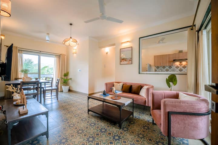 2bhk With Pool/green Views|15 Mins To Major Beach - Goa