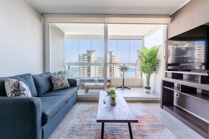 Moderno Depto. En Concón Con Piscina Y Terraza - Concón