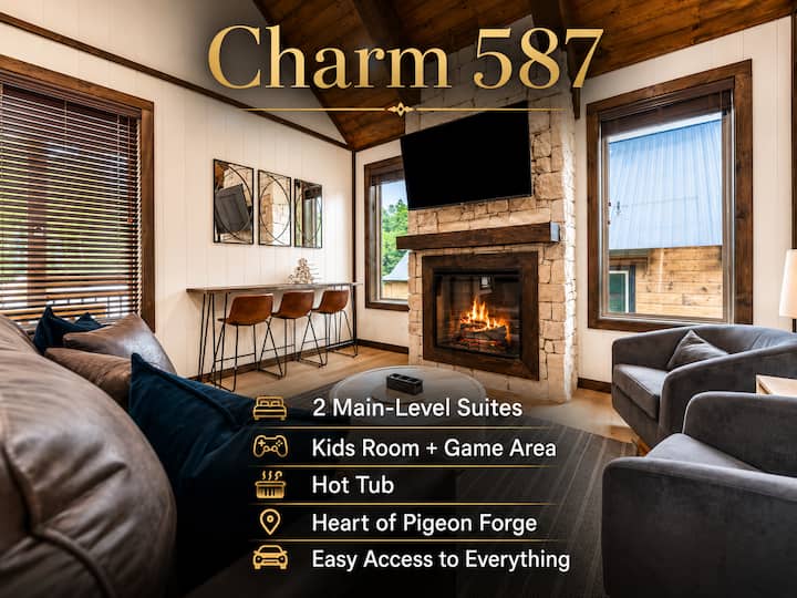 Charm 587: New/king/hot Tub/1 Mile To Pf Strip! - Pigeon Forge, TN