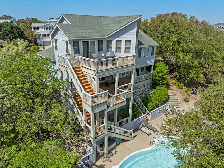 6br Coastal Charmer With Pool, Tennis, & Decks - Duck, NC