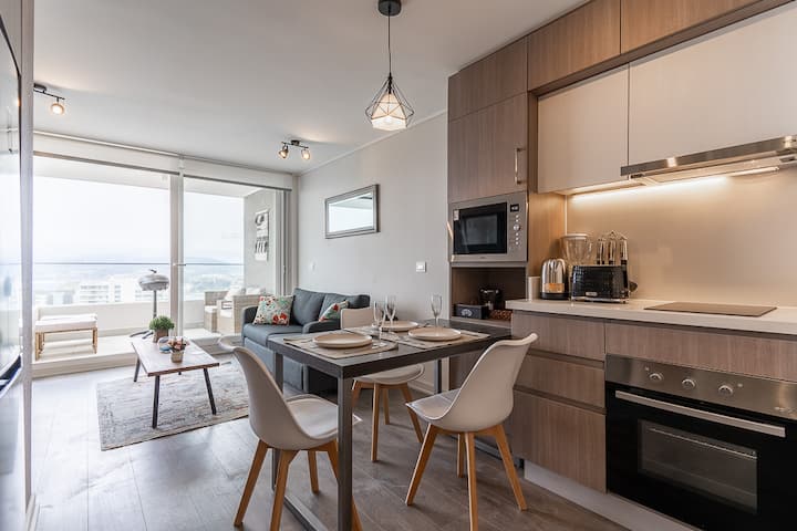 Moderno Depto. En Concon Con Piscina Temperada - Concón