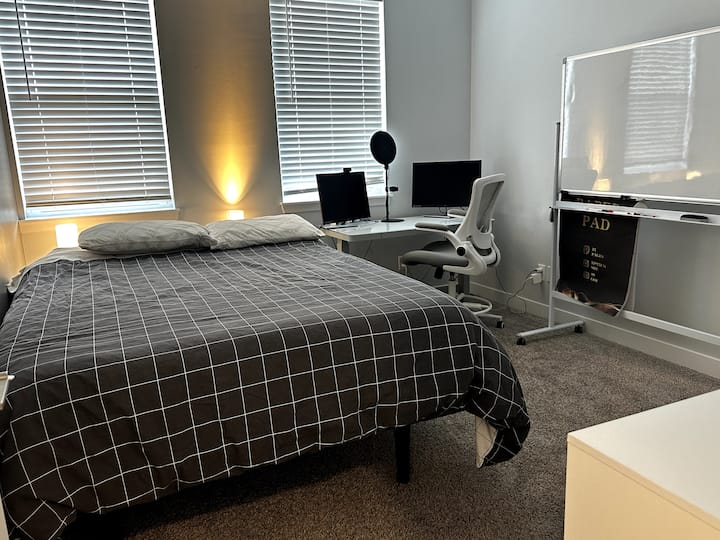 Riverfront Condo Room With Desk & Glass Bathroom - Elkhart, IN