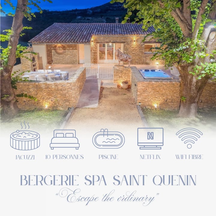Bergerie Saint Quenin Spa
1 à 10p-rivière-pmr-clim - Malaucène