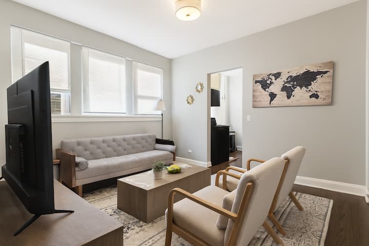 Relaxing 2br Stay | Comfy Queen Bed + Fast Wifi - Chicago