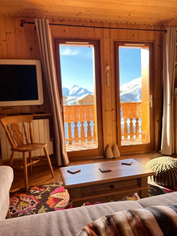 Appartement Au Calme Typé Chalet Avec Cheminée. - Le Corbier
