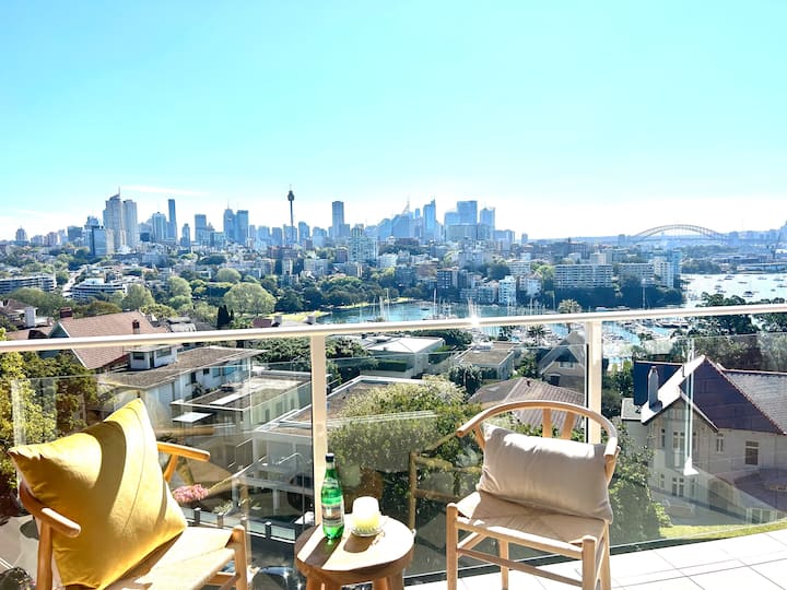 180° Harbour View Designer’s 3bds Penthouse W/pk - Mosman