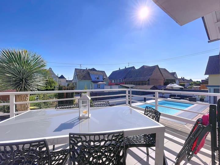 Le Repos Des Cigognes - Appart Cosy Avec Piscine - Erstein