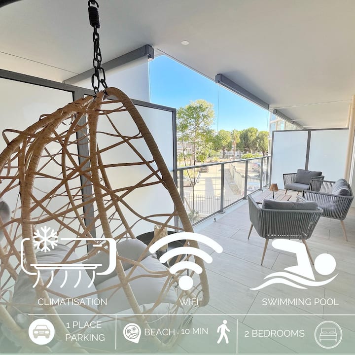 Ref 125 - Beachside 2br Apartment With Pool - Saint-Laurent-du-Var