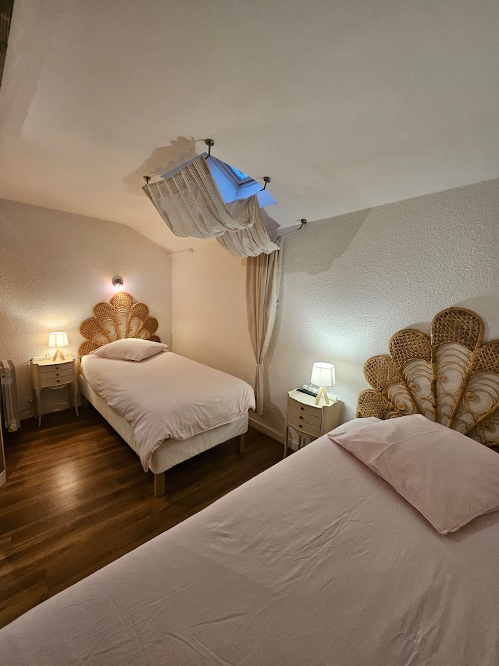 Chambre Emmanuelle Dans Gite Le Loft Bleu - Chanas