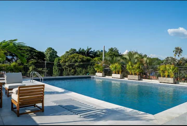 Hermoso Y Elegante Apartamento Con Piscina Jacuzzi - 산티아고데칼리