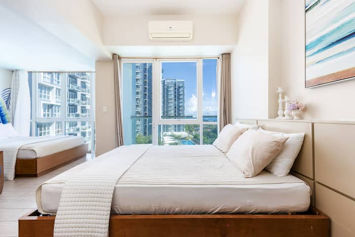 Sj2.넓은 투베드룸 침대 4개 공항15분 비치 8인무료 막탄뉴타운 공항픽드랍 예약 -