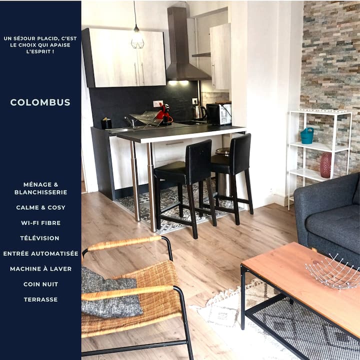 Colombus, Grand Studio, Coin Nuit, Terrasse, Wifi - Tours