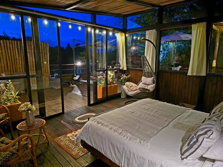 Romantic Cabin With Hot Tub Under The Stars - La Ceja