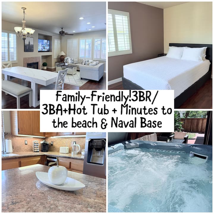 Family-friendly!3br/3ba+hot Tub + 8 Miles 2 Beach. - 奧克斯納德