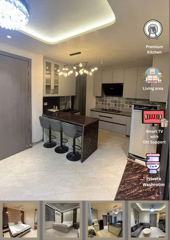 Premium 2bhk -Ac|55” Tv|fridge|mixer|micro|kitchen - Prayagraj