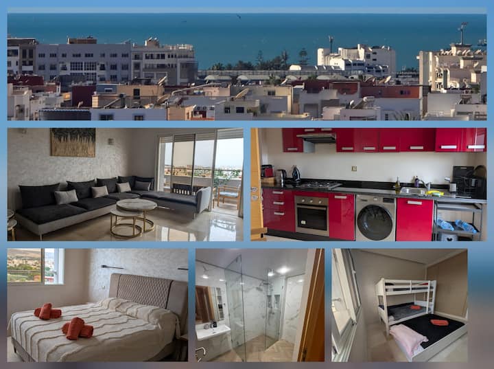 Confort Luxueux Moderne Avec Terrasse Et Vue Mer - Agadir