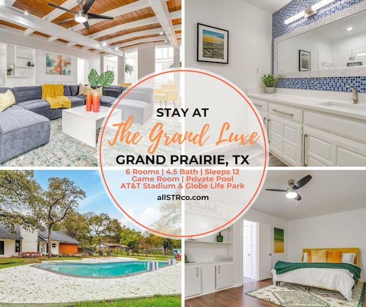 Grand Prairie 6 Bed Luxe Escape | Pool & Games! - Irving, TX