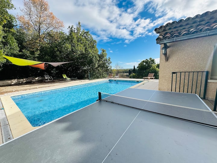 La Prairie 15p, Piscine, Ping-pong, Vue Et Jardin - Alès