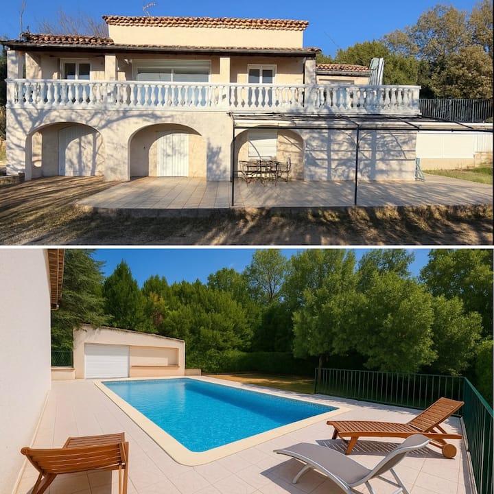 La Prairie 15p, Piscine, Ping-pong, Vue Et Jardin - Anduze