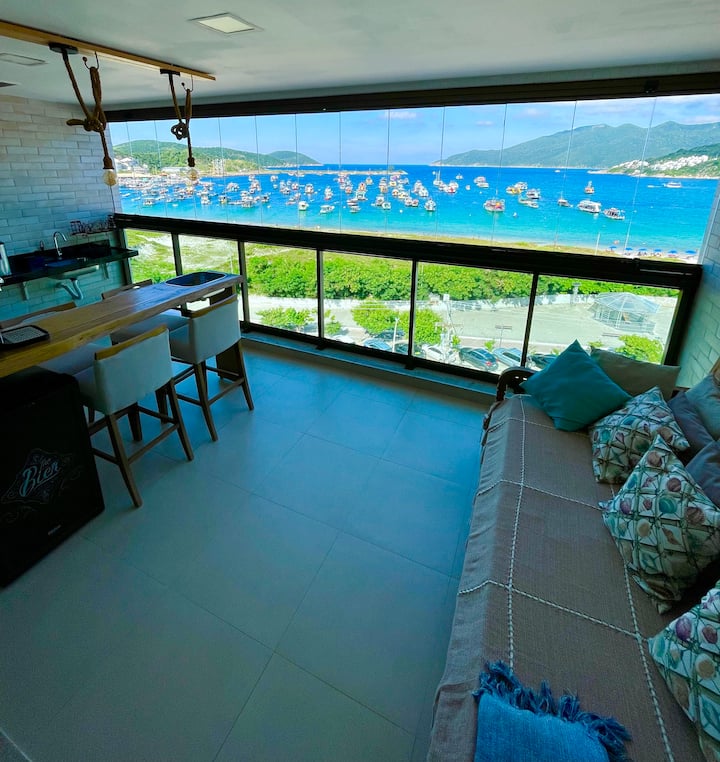 Frente Mar• Resort • Ideal Família • 2 Vagas. - Arraial do Cabo