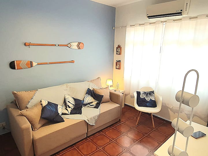 Vista Orquidário Santos/1quadra Praia/wifi/vaga/ar - Santos