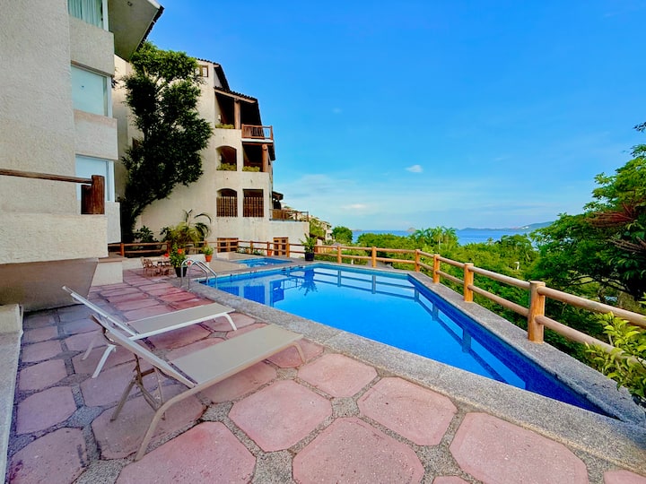 Hermoso Con Vista Al Mar Y Acceso A La Playa - Zihuatanejo