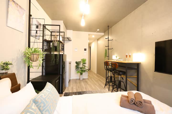 Newオープン駅近3分、ワイドダブルベット.出張&カップル 浅草エリアWifi 乾燥機能つき洗濯機 - Misato