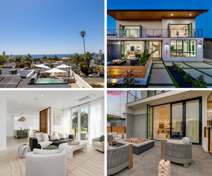 Luxe Beach Retreat W/ Oceanview Rooftop Spa & Bbq - Carlsbad, CA