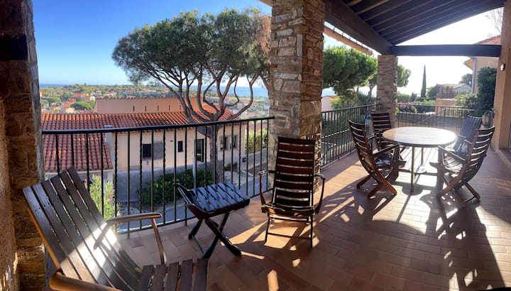 Villa 4 à 6 Personnes Vue Mer, Résidence Privée - Collioure
