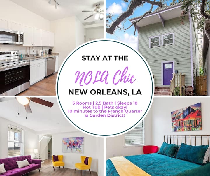 Nola Chic | 5br Retreat W/ Hot Tub In The City - Metairie, LA