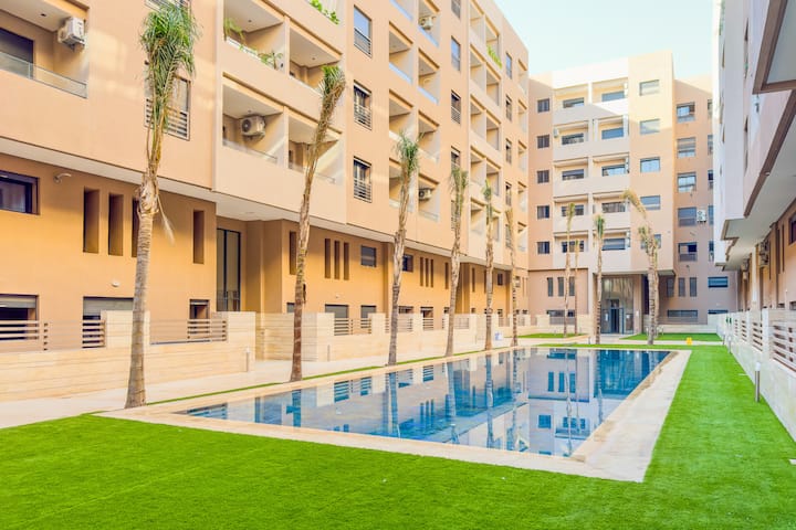 26- Brand New Apt + Pool & Free Parking | M Avenue - Marrakesh