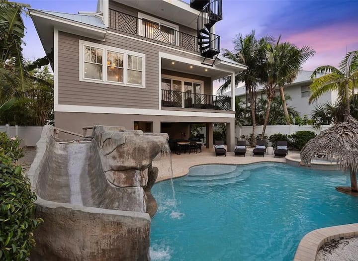New! Heated Pool/spa~water Slide And Grotto! Views - Bradenton Beach