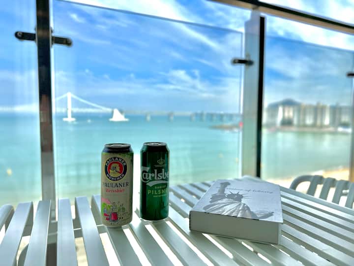 [슈퍼호스트]/신축투룸/정면오션뷰/해변로1초/오픈테라스/최고급시설/소독 - Busan Station