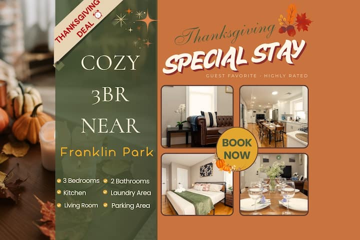 558/2 - Boston| Bright 3br Stay Near Franklin Park - Norwood, MA