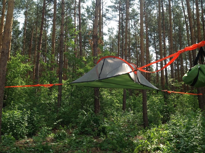 Hanging Tent Im Wald - ÜBernachtung In Der Natur - Beelitz