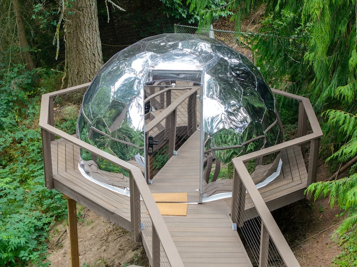 6-guest Getaway · 3 Domes + Hot Tub, Sauna & Bbq - 에버렛