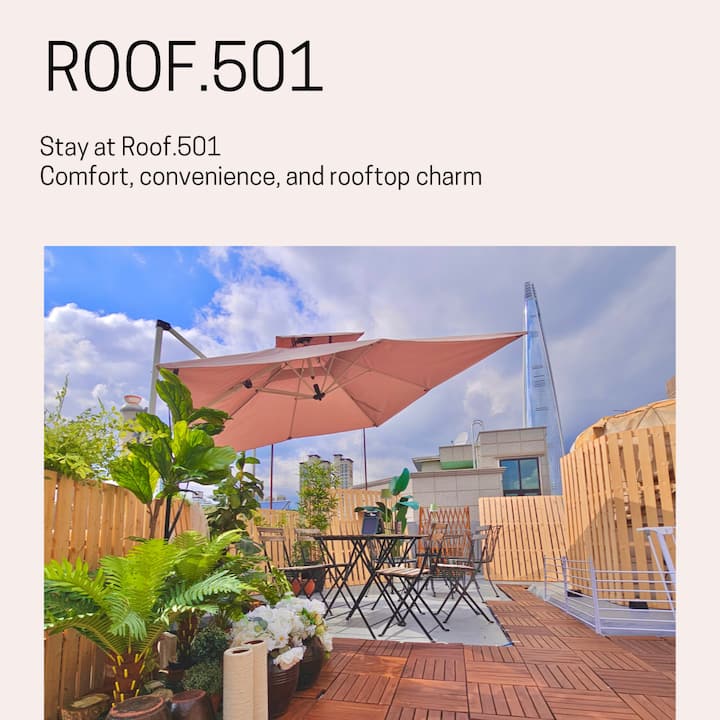 [Grand Open] 루프탑/야경/석촌역3분/롯데월드/ Roof 501 - 위례동