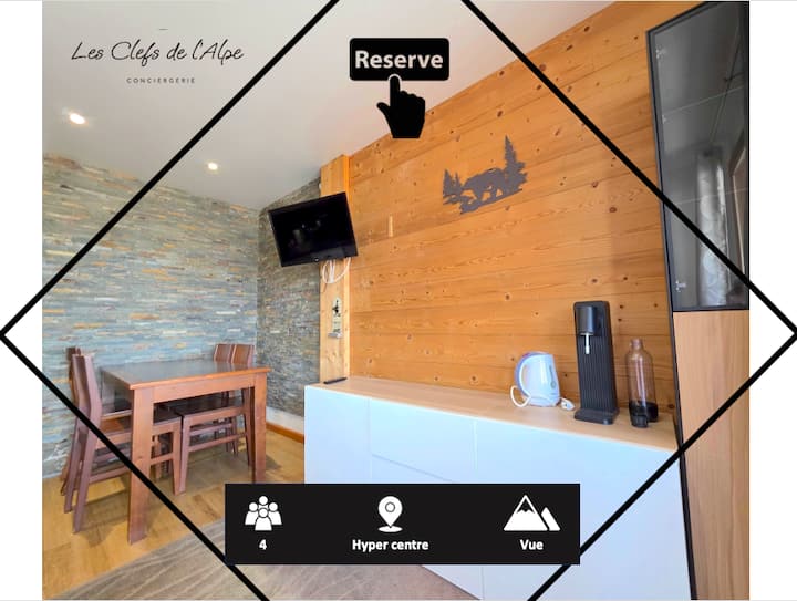 Studio Central Avec Superbe Vue Sur Les Montagnes - L'Alpe d'Huez