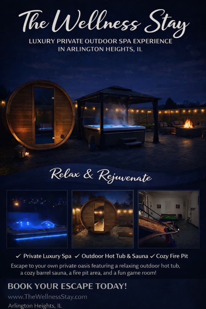 Your Own Private Spa• Sauna & Hot Tub Near Chicago - Des Plaines, IL