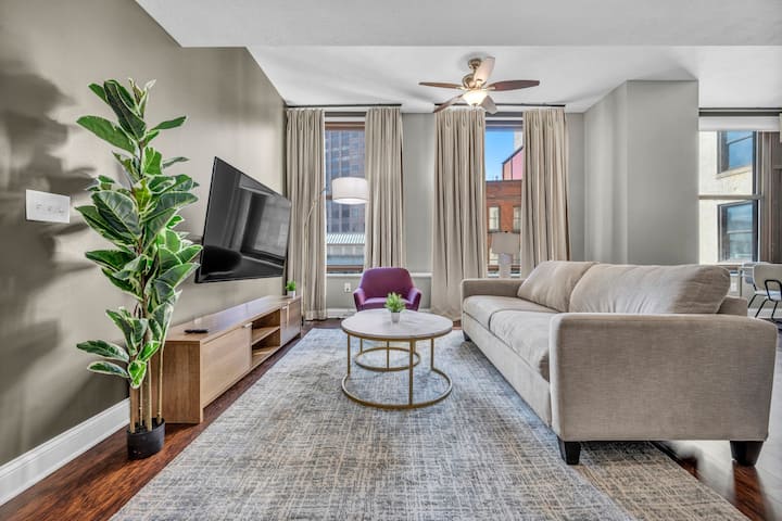 Elegant Downtown Apartment | Paid Parking & Gym - Cleveland